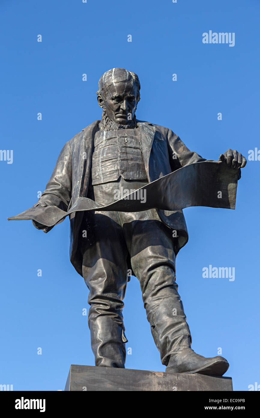 Statue of David Davies, deputy chairman of Barry Docks and Railway ...