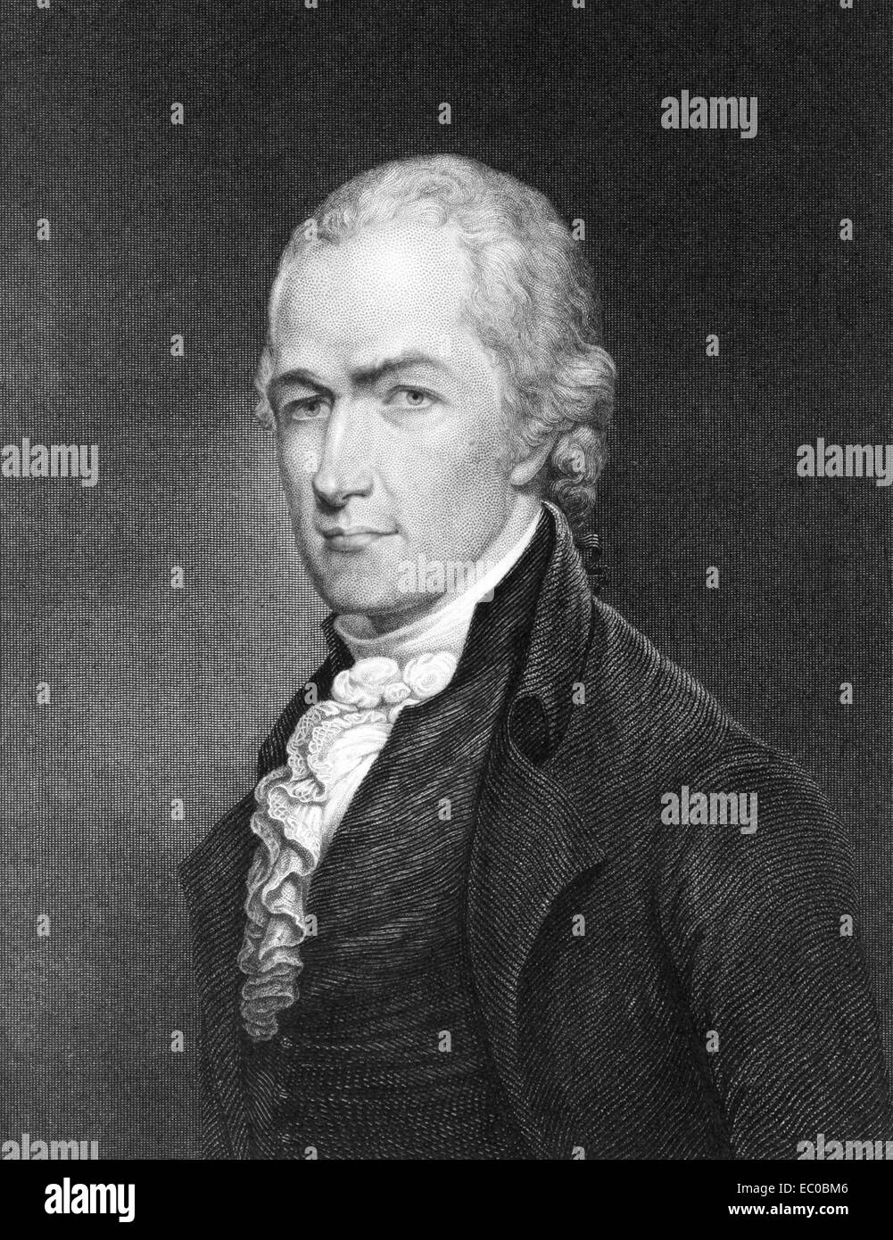 Alexander Hamilton (1755-1804) on engraving from 1835. Founding father ...