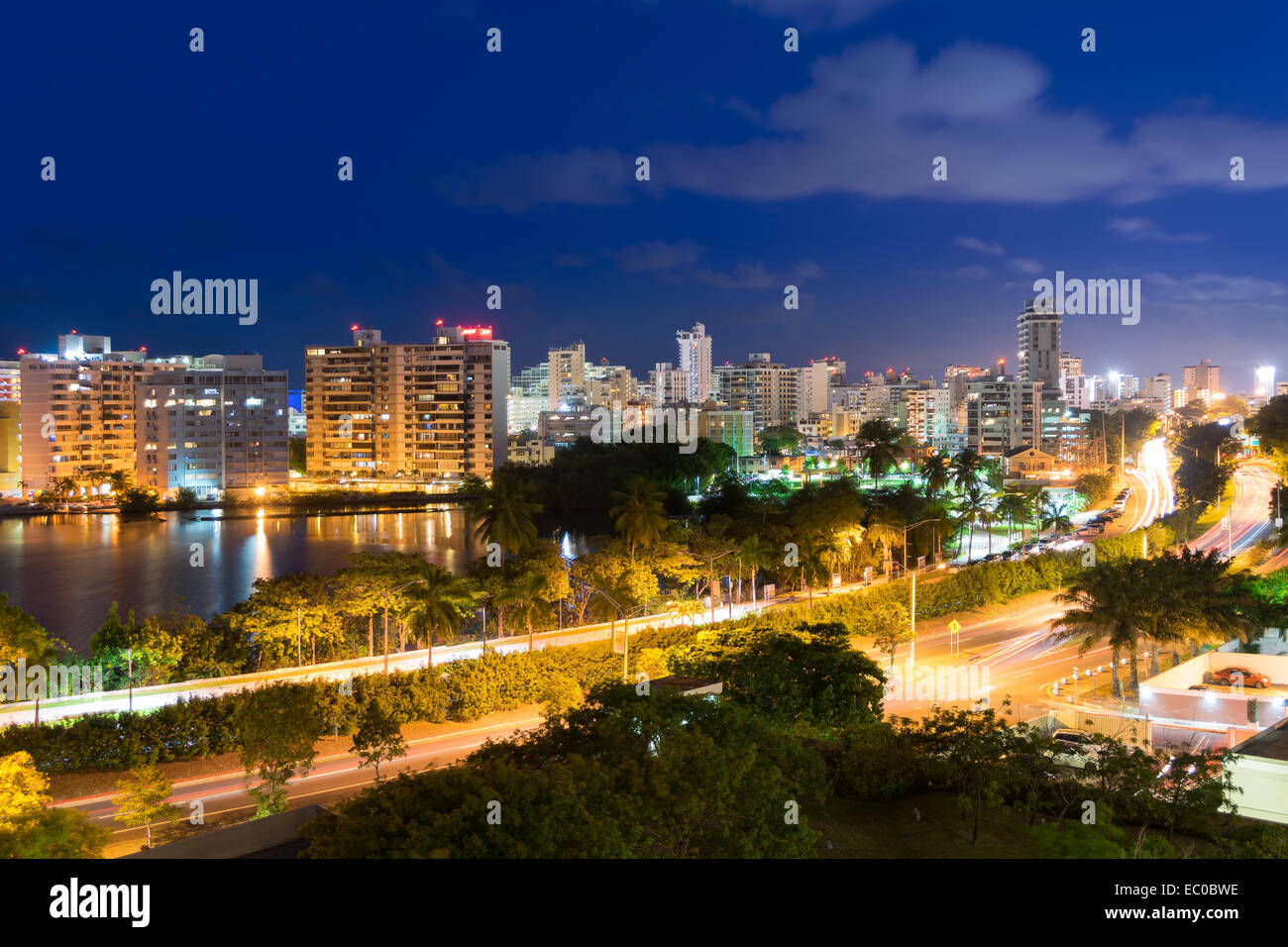 The magic night of island in th Caribbean, Puerto Rico Stock Photo - Alamy