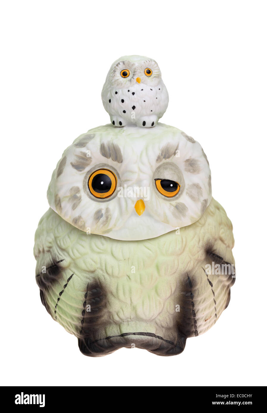 owl of pottery on white background Stock Photo - Alamy
