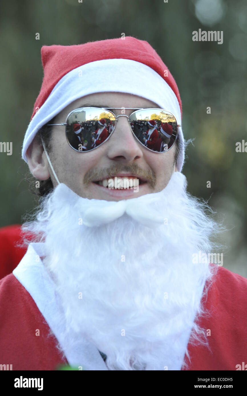 London, UK. 6th Dec, 2014. A man dressed as Santa Clause at the annual ...