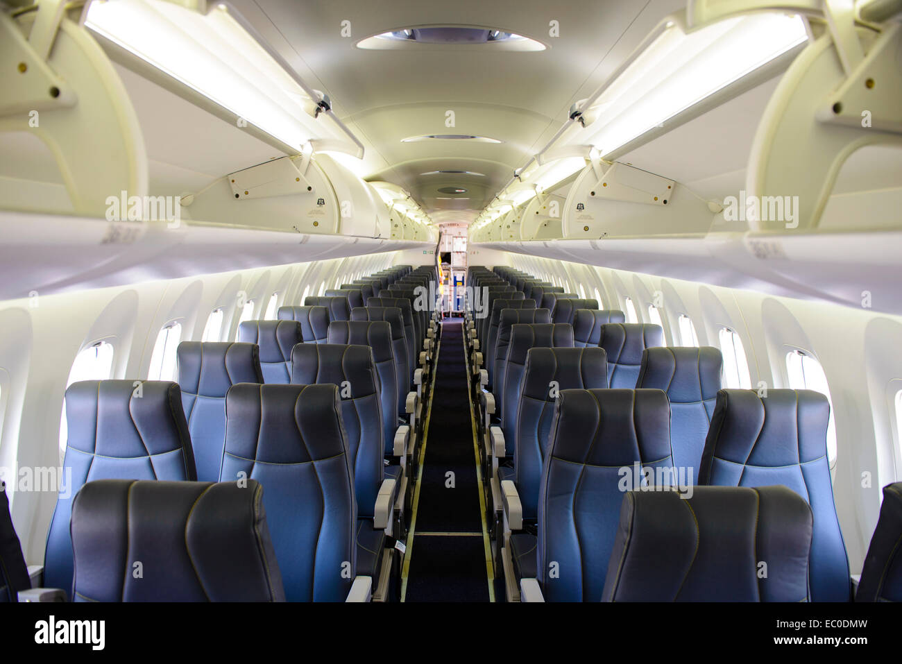 Empty aircraft cabin Stock Photo - Alamy
