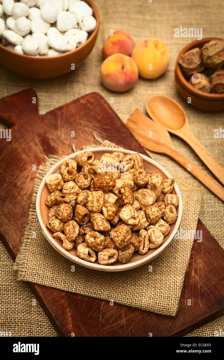 Caramelized roasted pasta, a popular Bolivian snack photographed with ...