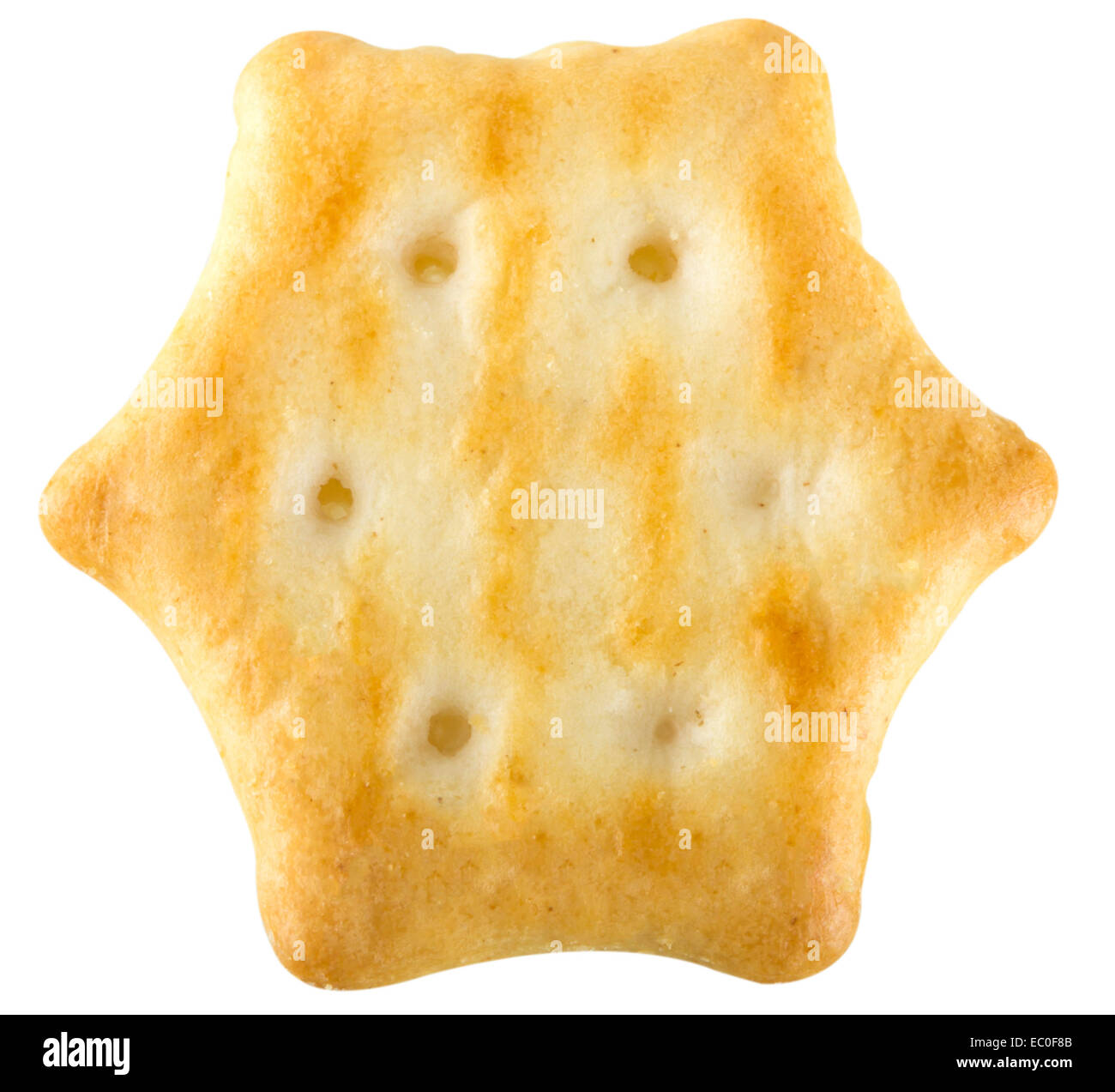 Two round crackers isolated over white background with clipping path ...