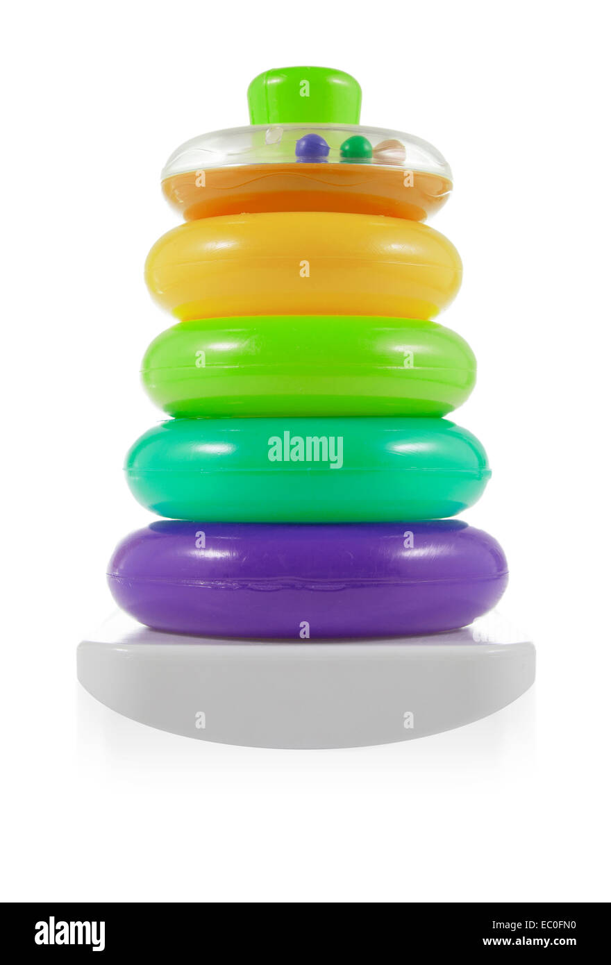 Pyramid build from colored rings Stock Photo - Alamy