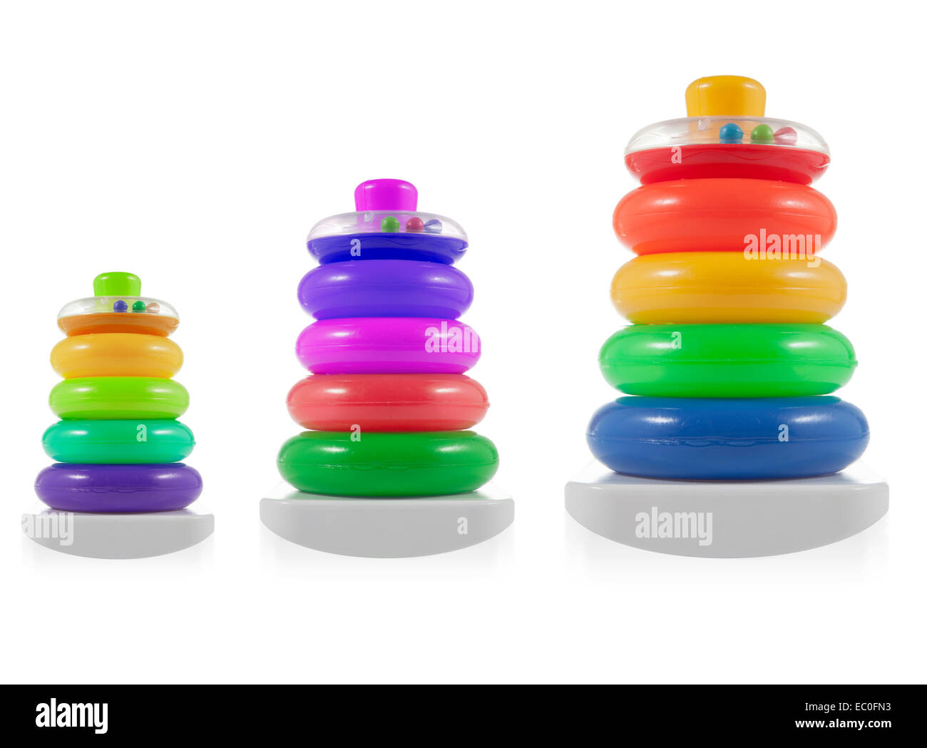 Pyramid build from colored rings Stock Photo - Alamy