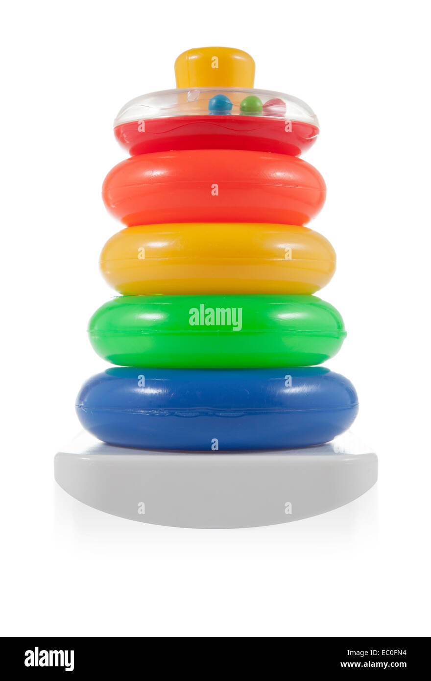 Pyramid build from colored rings Stock Photo - Alamy
