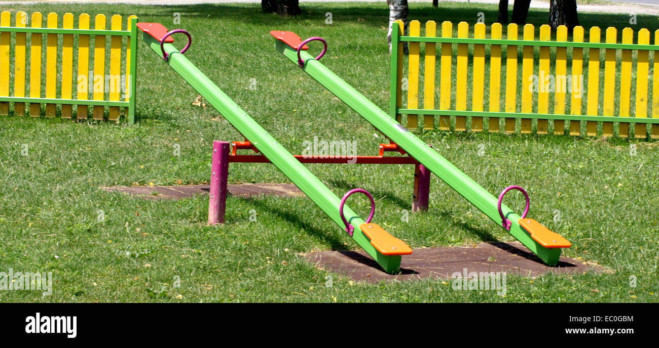 very nice open playground in the park Stock Photo - Alamy