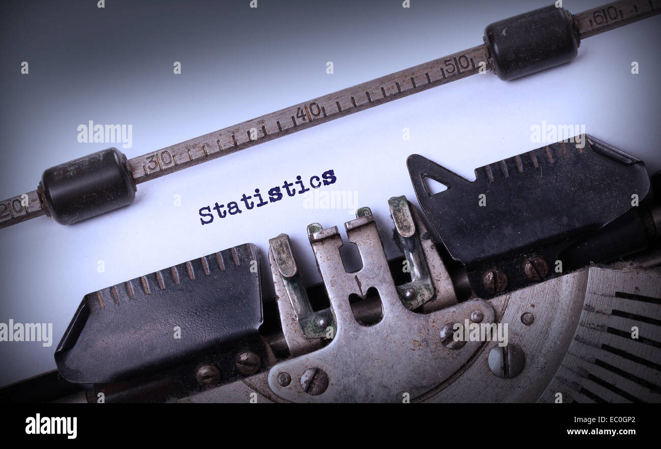 Vintage inscription made by old typewriter, Statistics Stock Photo - Alamy