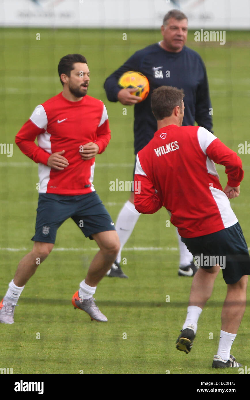 Soccer Aid 2014 England team training session Featuring: Dominic Cooper ...