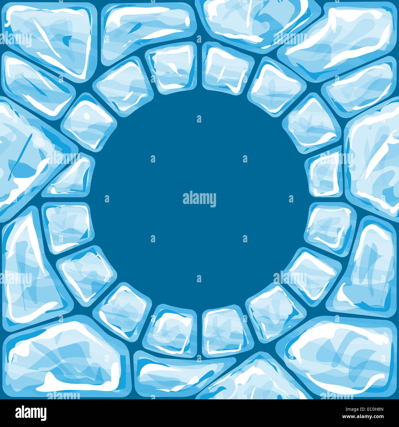 Vector illustration of round frame ice brick seamless pattern Stock ...