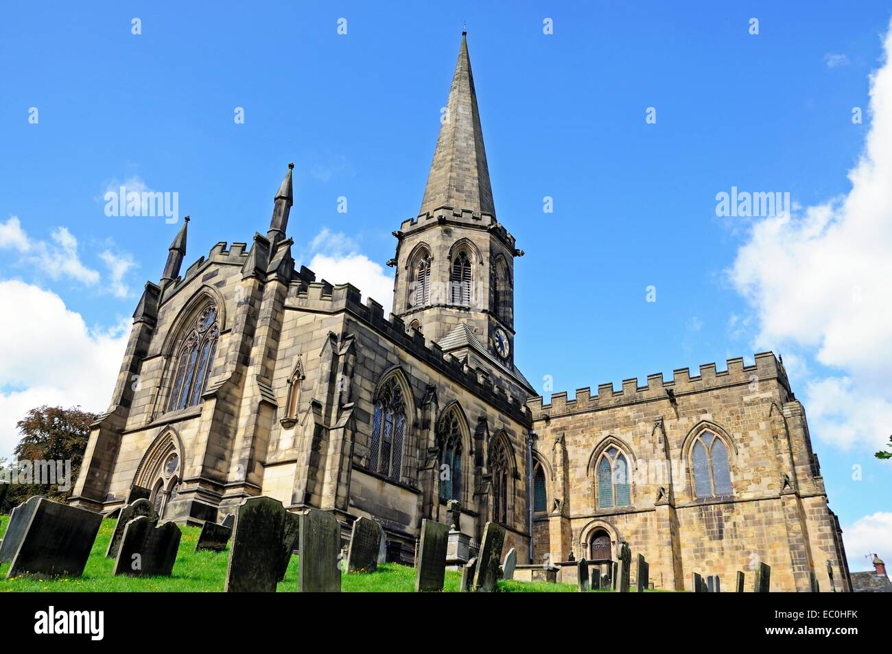 All Saints Parish Church and churchyard, Bakewell, Derbyshire, England ...