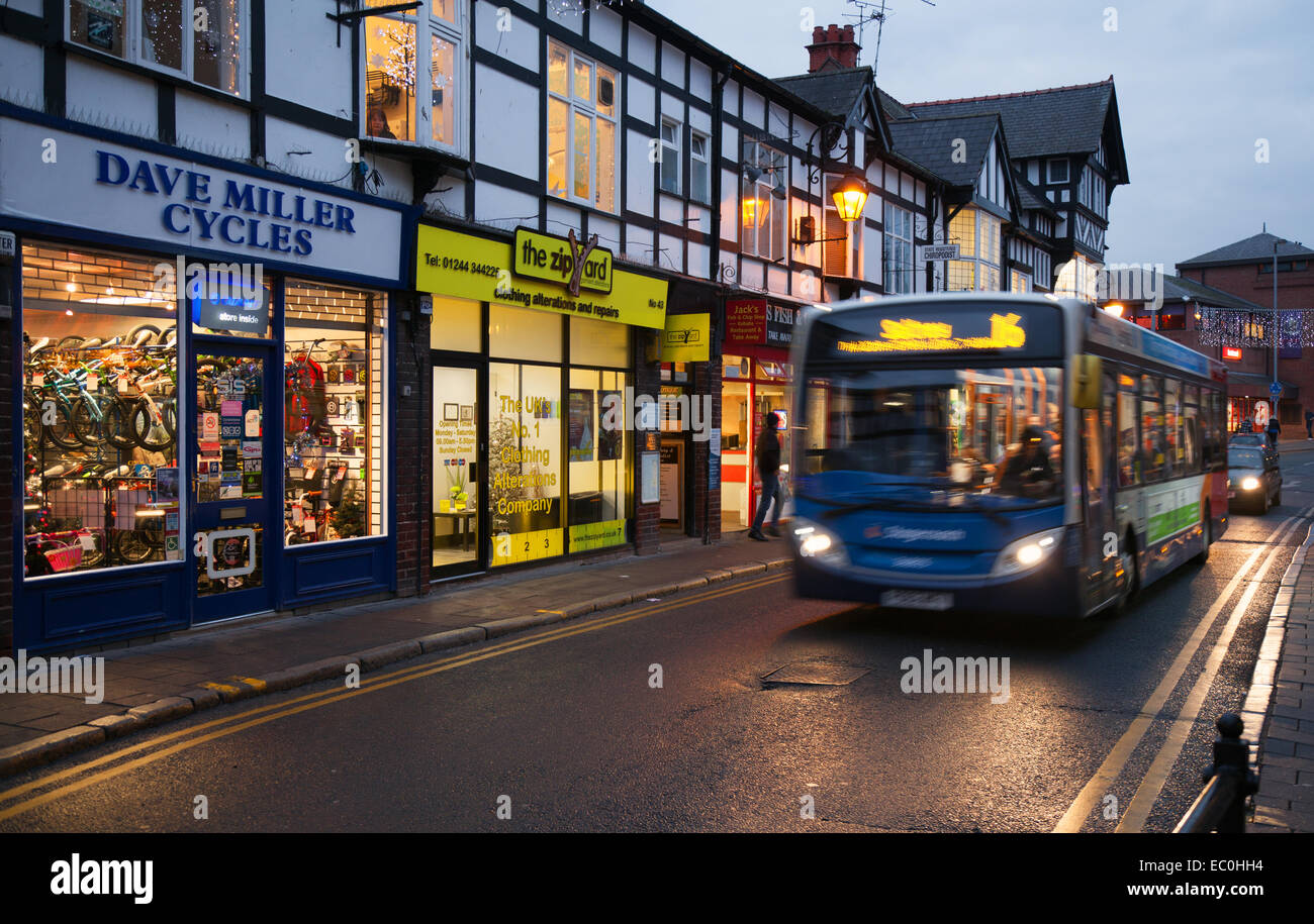 Chester, Cheshire,City centre Christmas holiday shopping season, retail ...