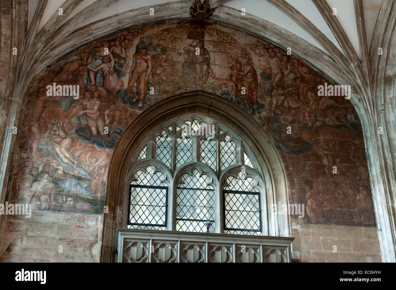 The doom painting, Beauchamp Chapel, St. Mary`s Church, Warwick ...