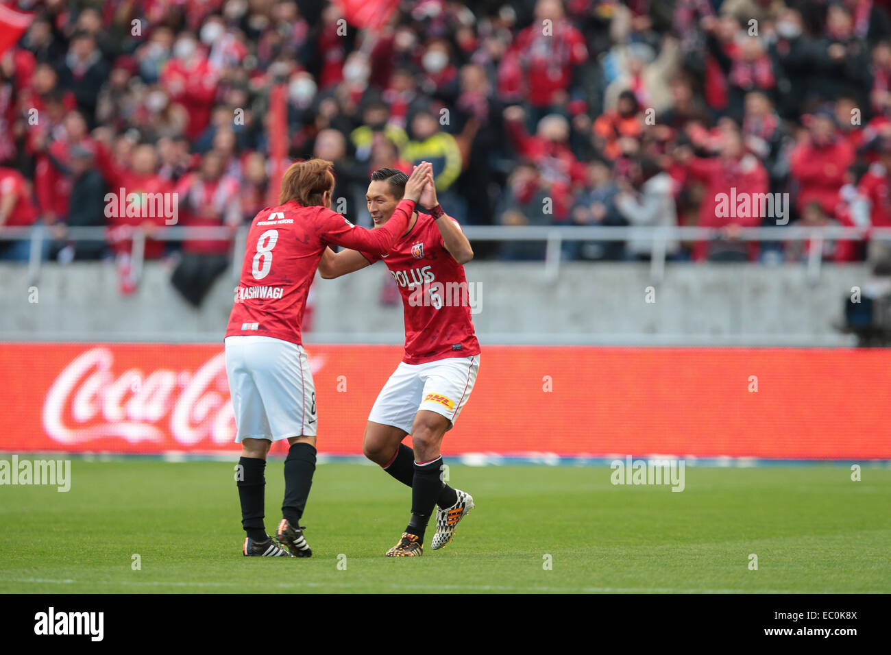 Saitama Stadium 2002, Saitama, Japan. 6th Dec, 2014. (L to R) Yosuke Kashiwagi, Tomoaki Makino ...