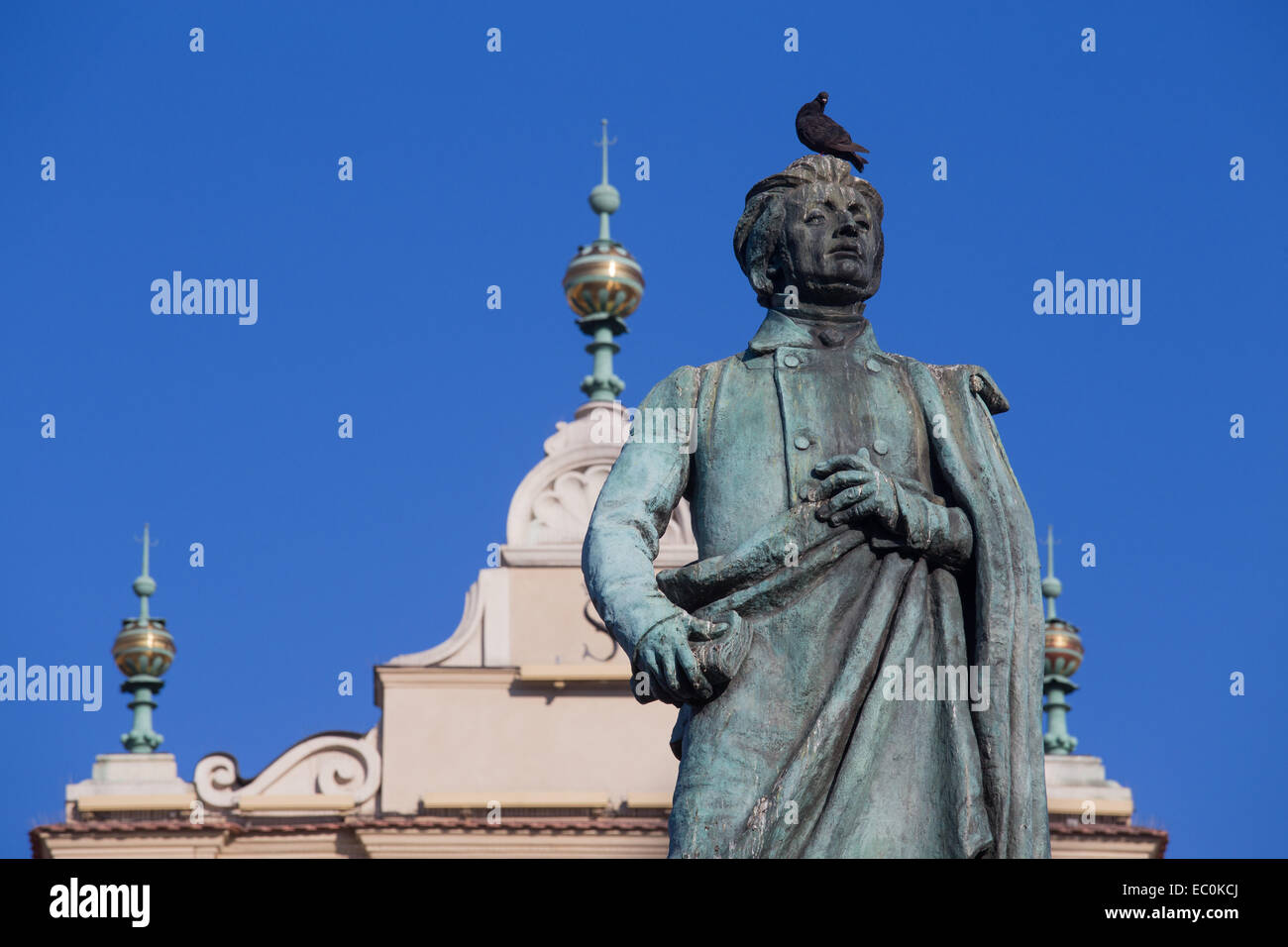 Statue of Narod in Rynek Glowny in Old City of Krakow, Poland Stock ...