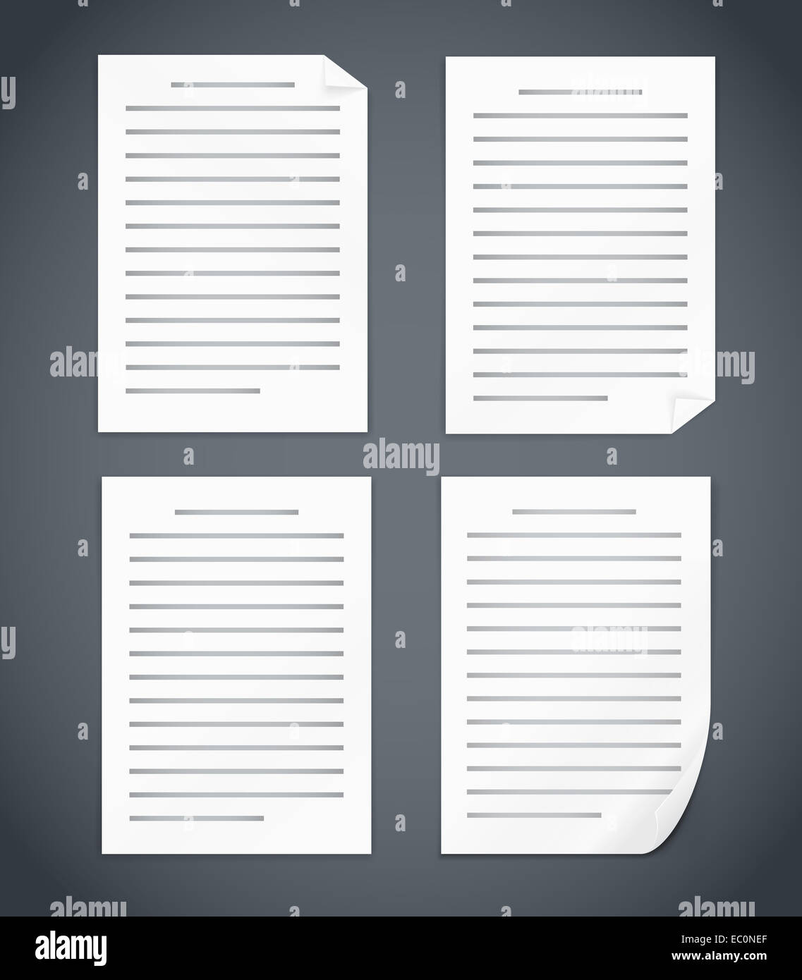 Creative and modern paper sheets documents icons for web design and ...