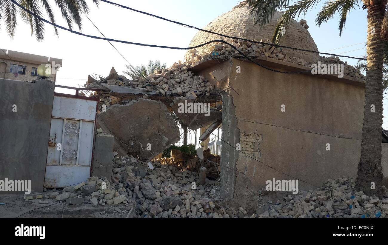 Fallujah. 7th Dec, 2014. Photo taken on Dec. 7, 2014 shows a damaged ...