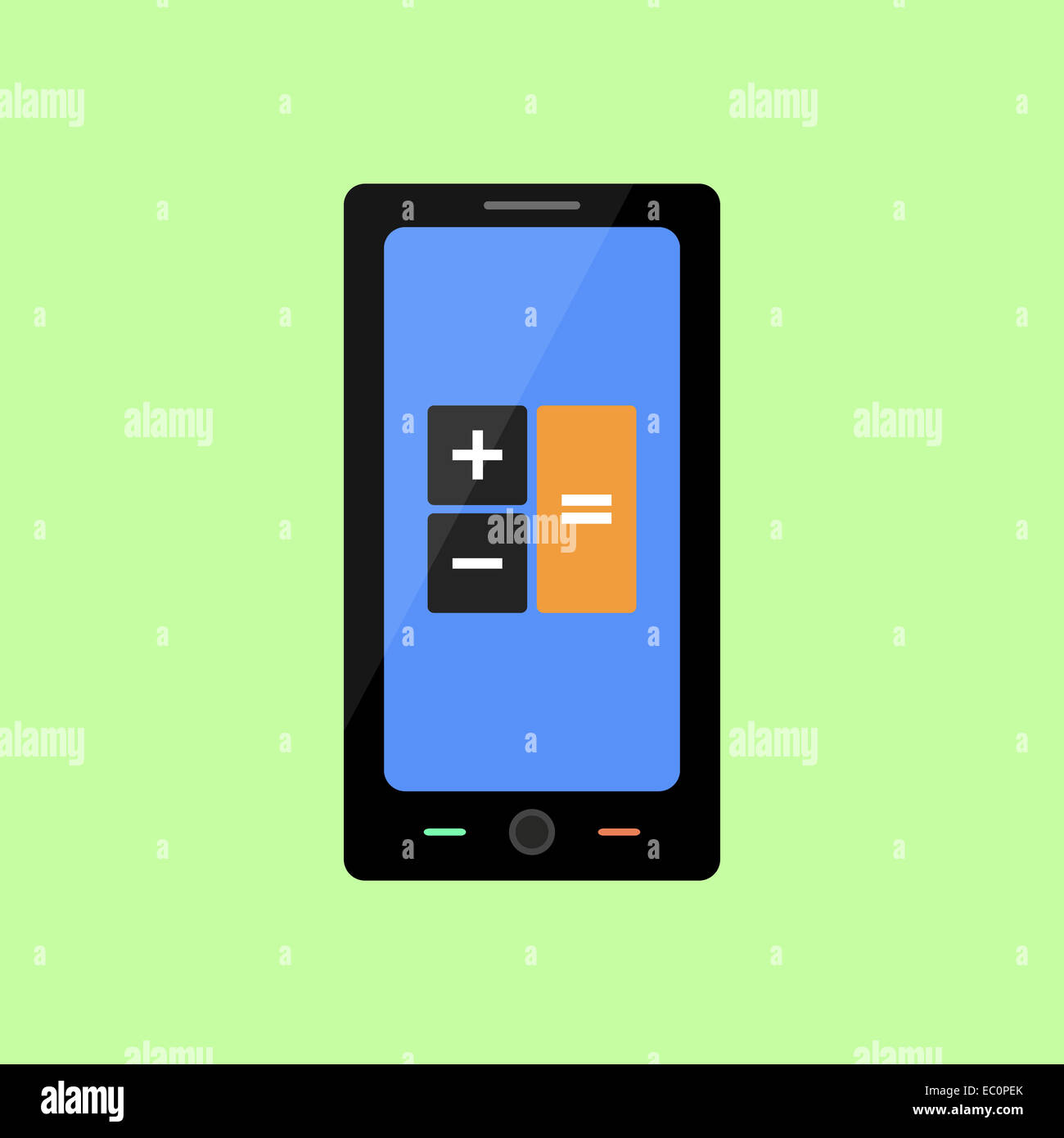 Smart phone with calculator icon Stock Photo - Alamy