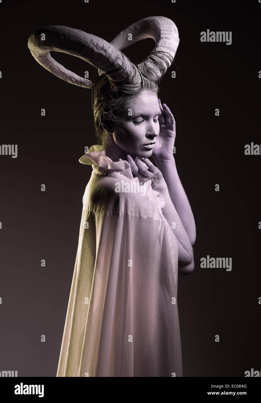 Woman with goat hi-res stock photography and images - Alamy