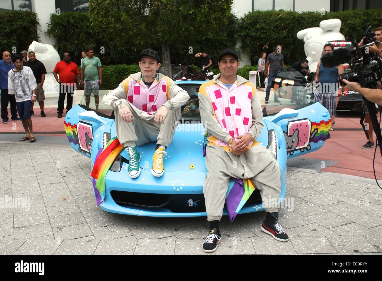 Deadmau5 aka Joel Zimmerman with his Ferrari 458 Italia wrapped in ...