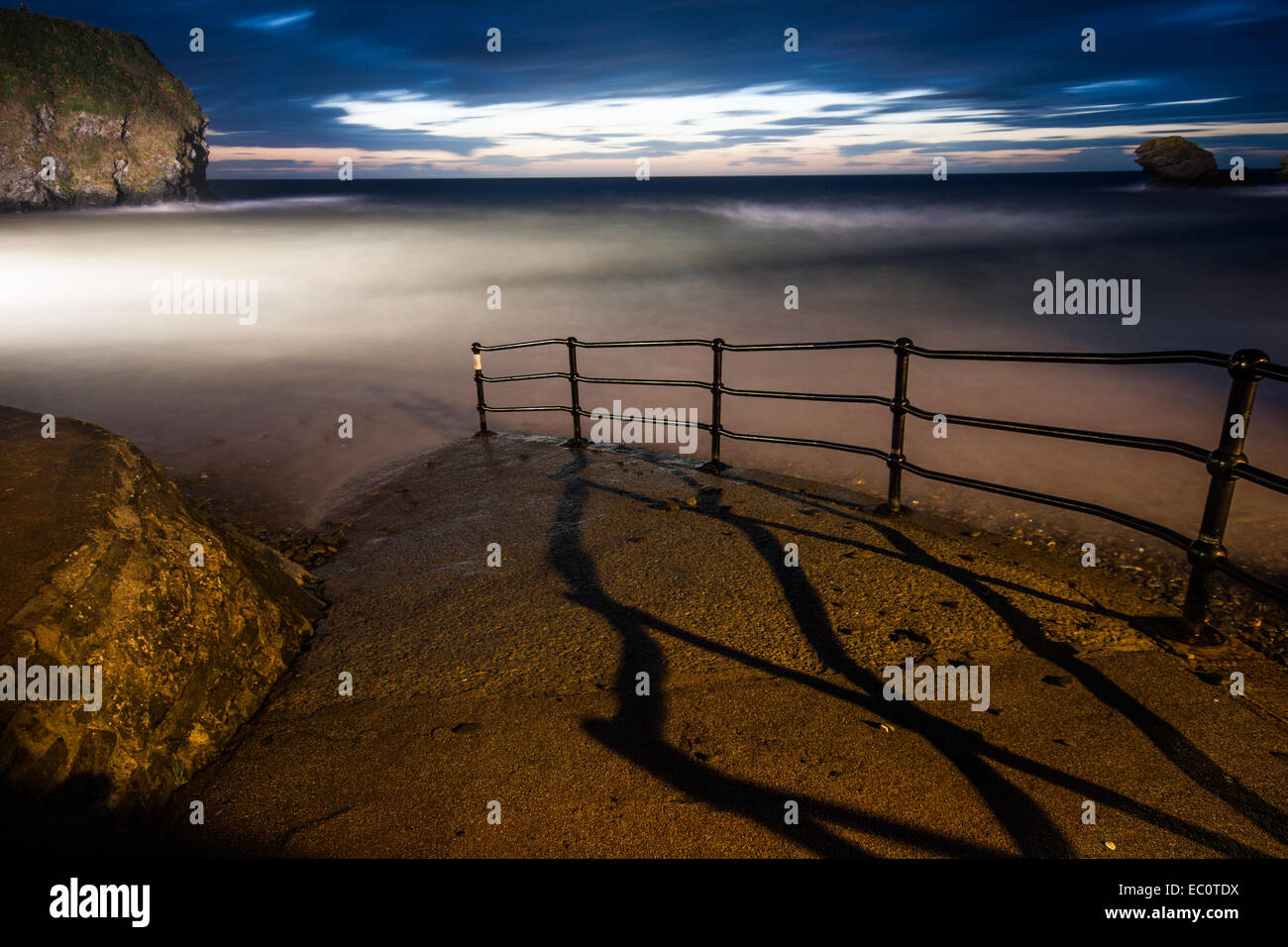 Llangrannog Ceredigion Cardigan Bay West Wales night time long exposure ...