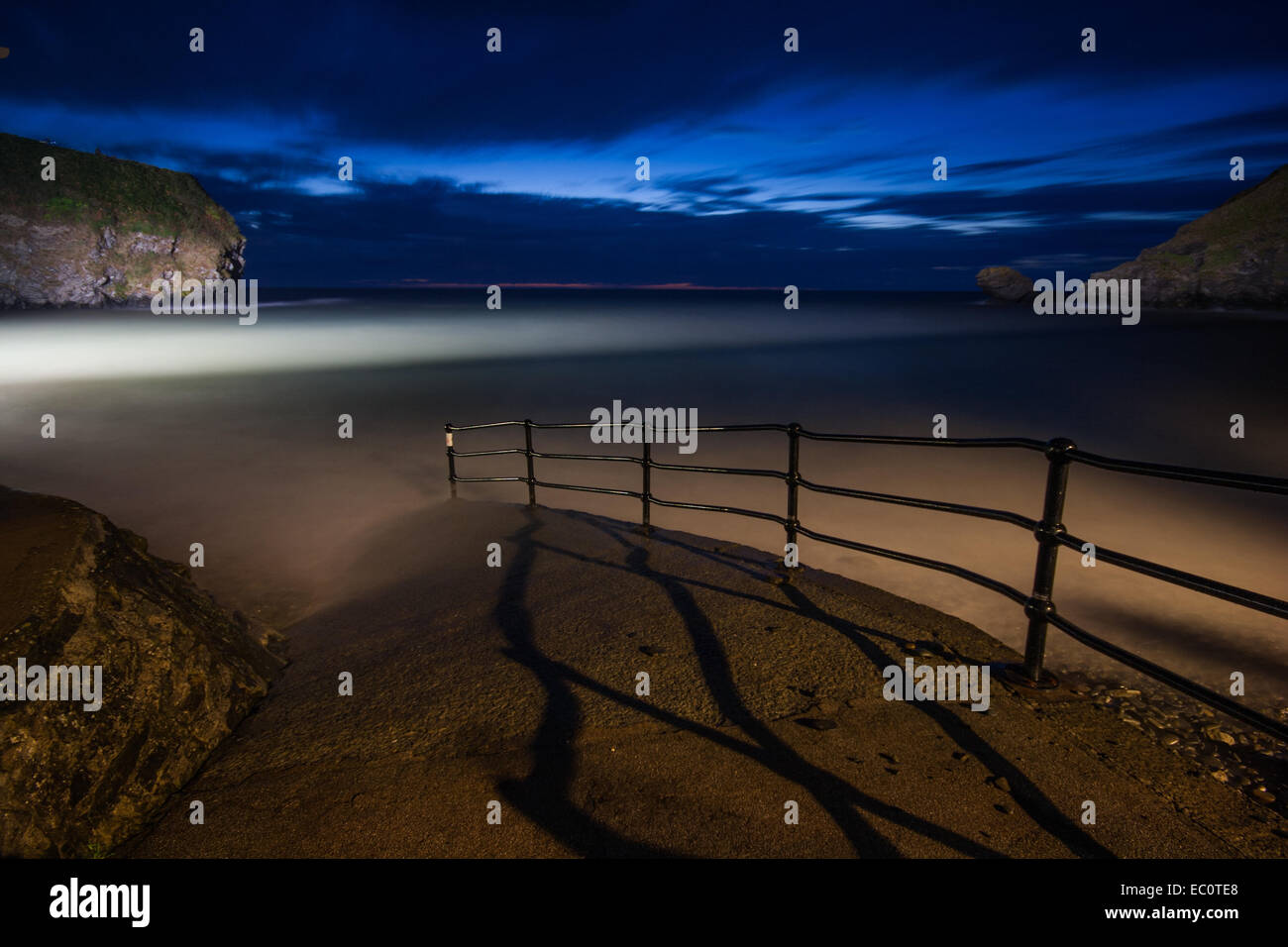 Llangrannog Ceredigion Cardigan Bay West Wales night time long exposure ...