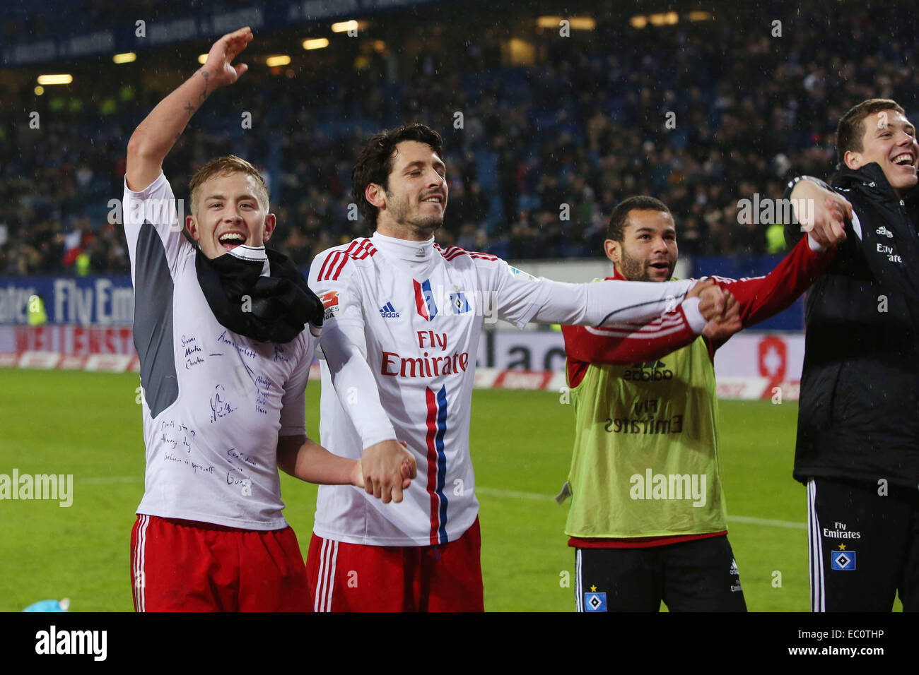 Hamburg, Germany. 07th Dec, 2014. Hamburg's Lewis Holtby (l-r), Gojko ...