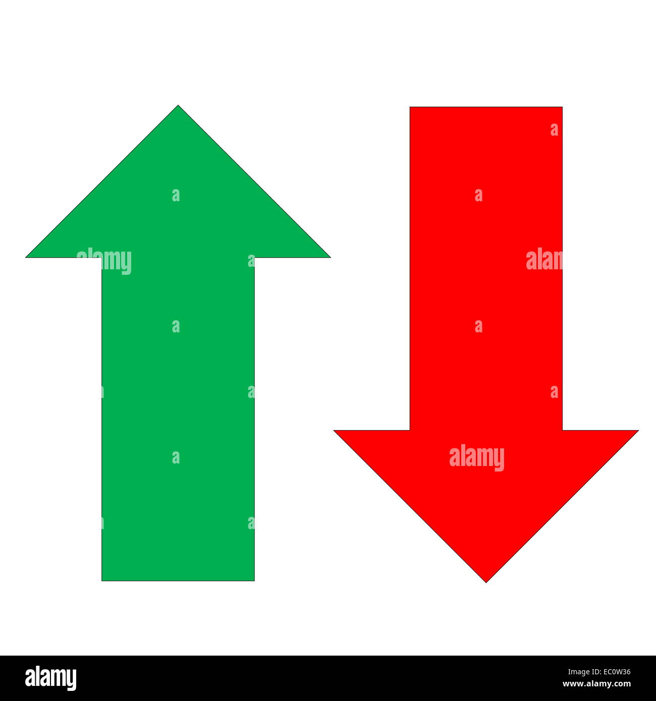 Arrow icon red and green Stock Photo - Alamy