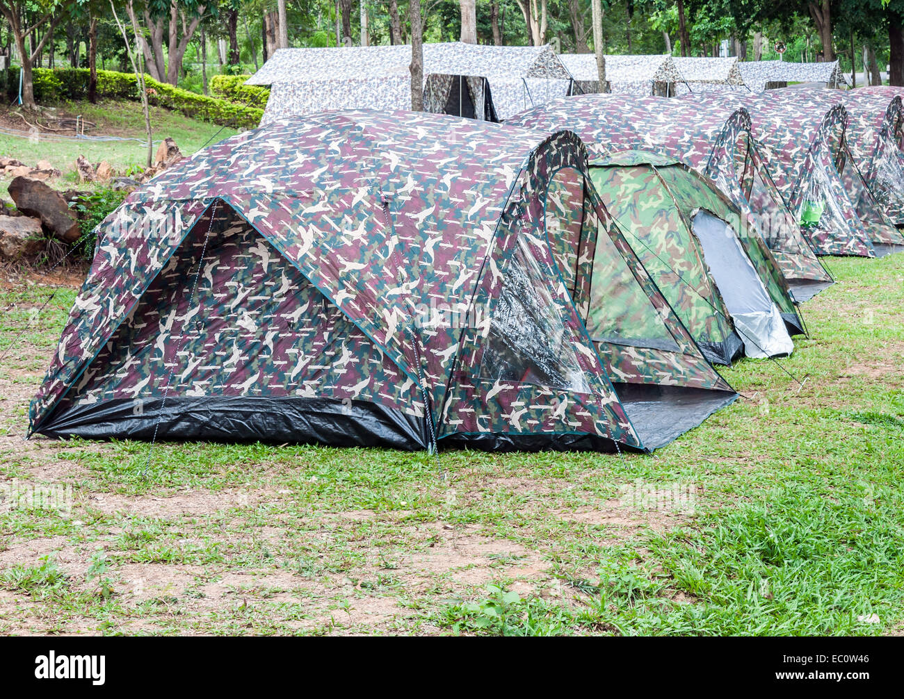 Small tent on the quiet field in national park Stock Photo - Alamy