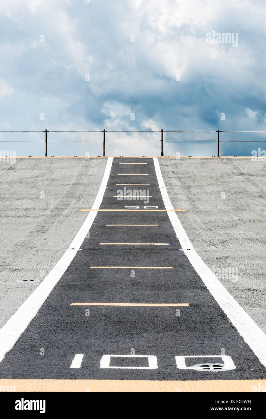 Small runway on the deck of new carrier Stock Photo - Alamy