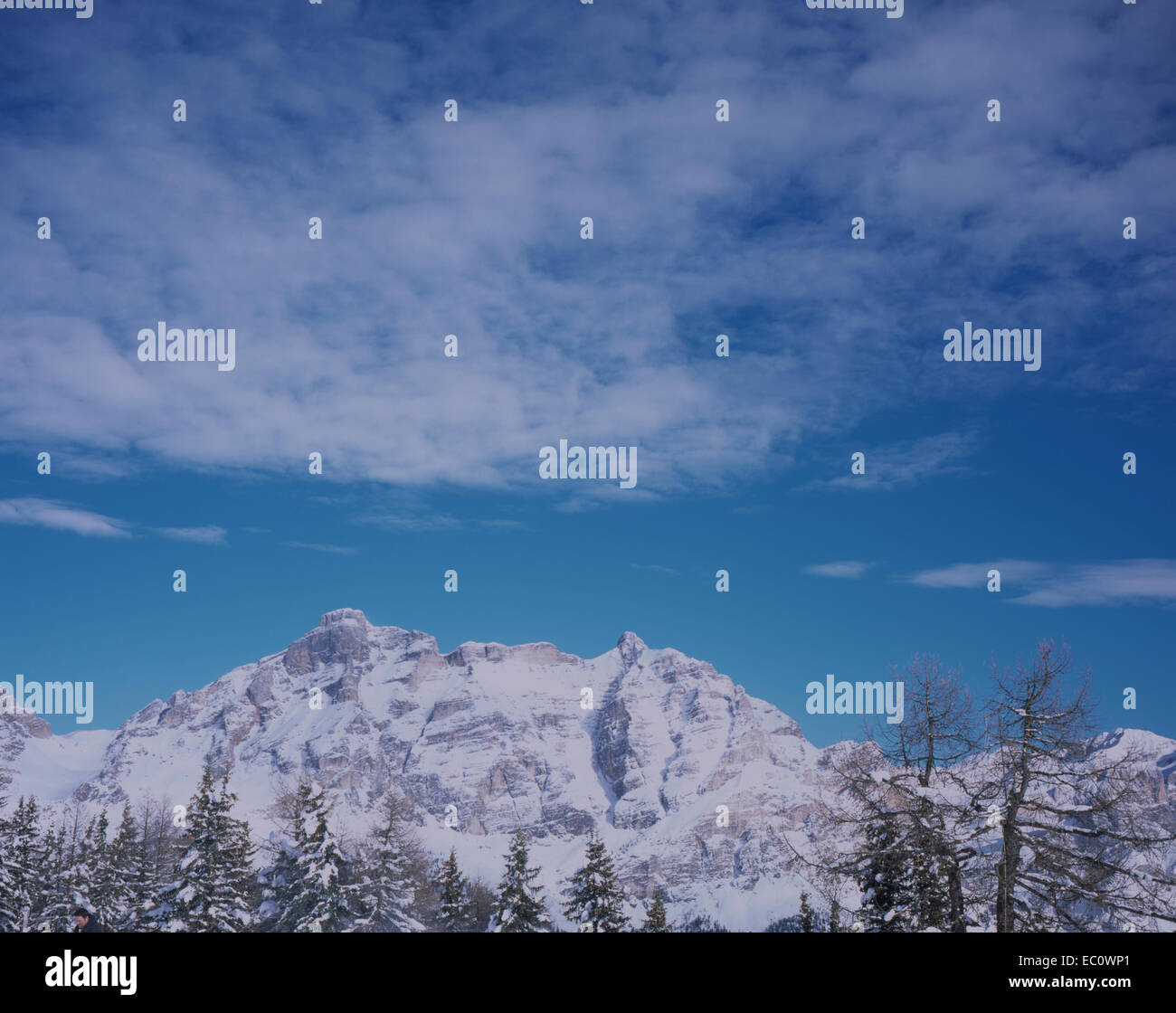 Massive limestone cliffs Alpe di Fanes from Corvara, Dolomites, Alto ...