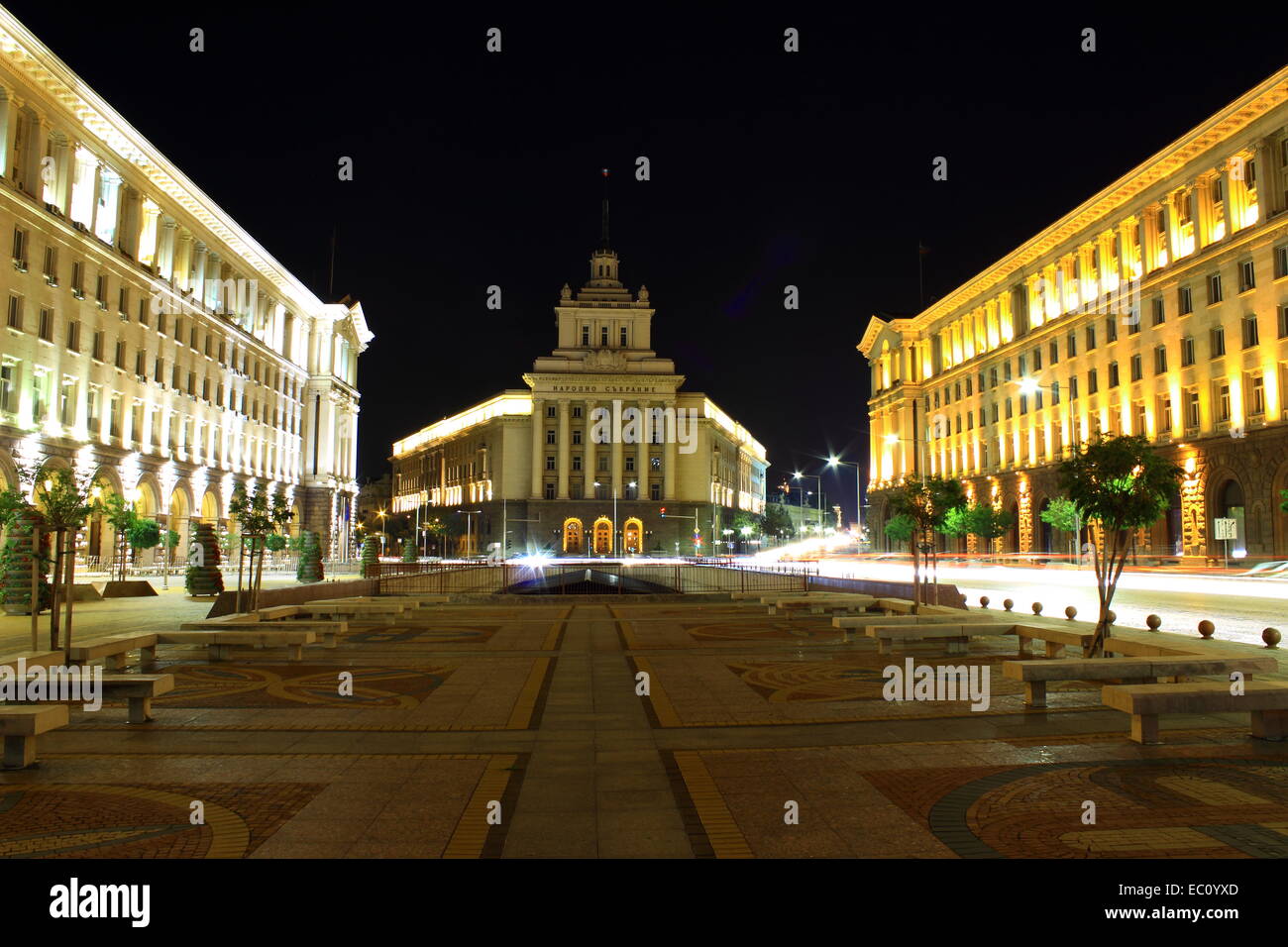 Sofia by night Stock Photo - Alamy