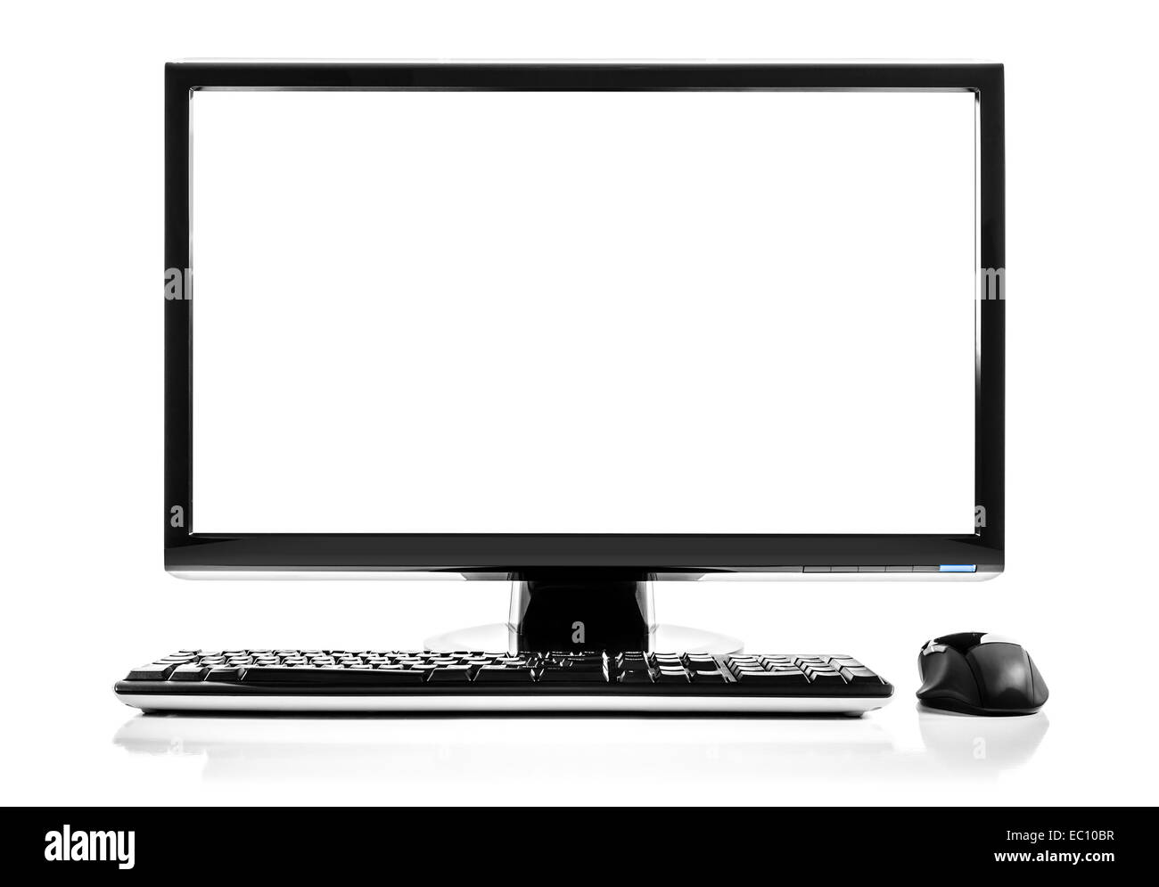 Desktop computer and keyboard and mouse on white Stock Photo - Alamy