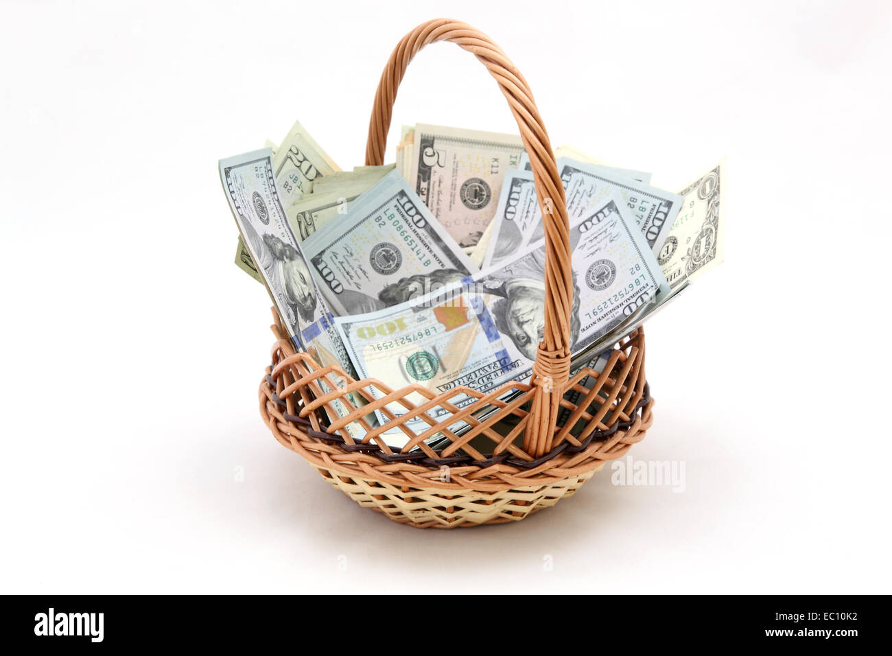Dollar dollars currency basket hi-res stock photography and images - Alamy