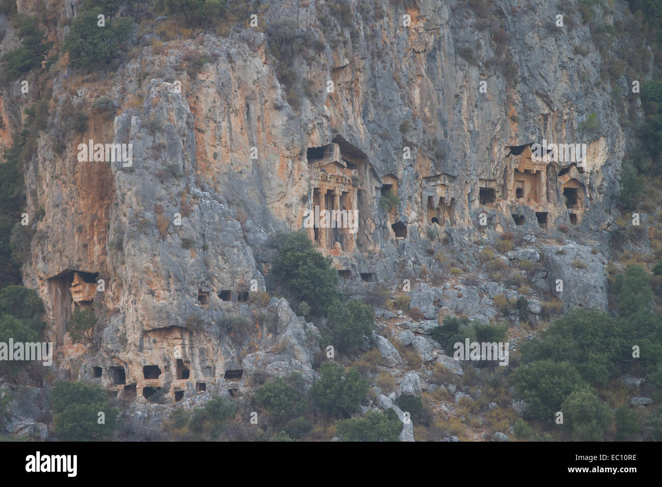 Kaunian rock tombs in Dalyan, Ortaca, Turkey Stock Photo - Alamy