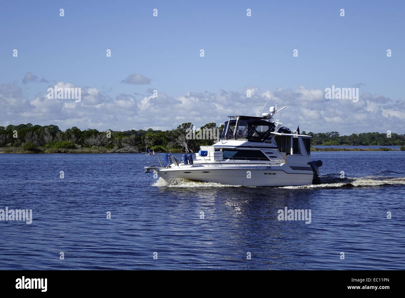 Yacht racing down the Halifax River, Ormond Beach, Floria Stock Photo ...