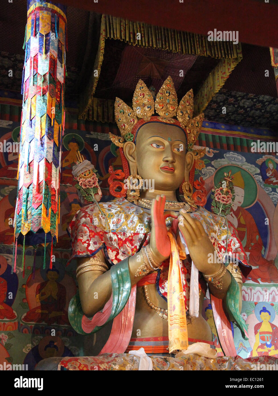 Maitreya Buddha Sculpture at the remote Samstanling Monastery which was ...