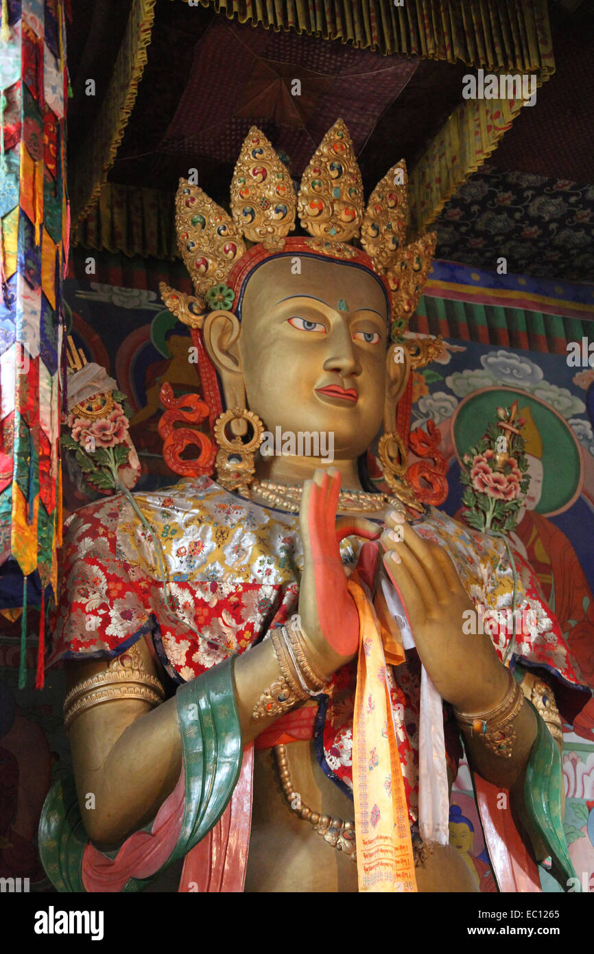 Maitreya Buddha Sculpture at the remote Samstanling Monastery which was ...