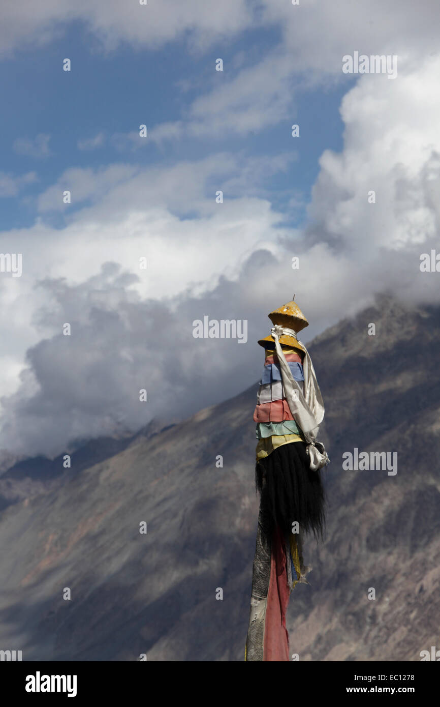 Prayer Flags at Diskit Monastery in Ladakh Stock Photo - Alamy