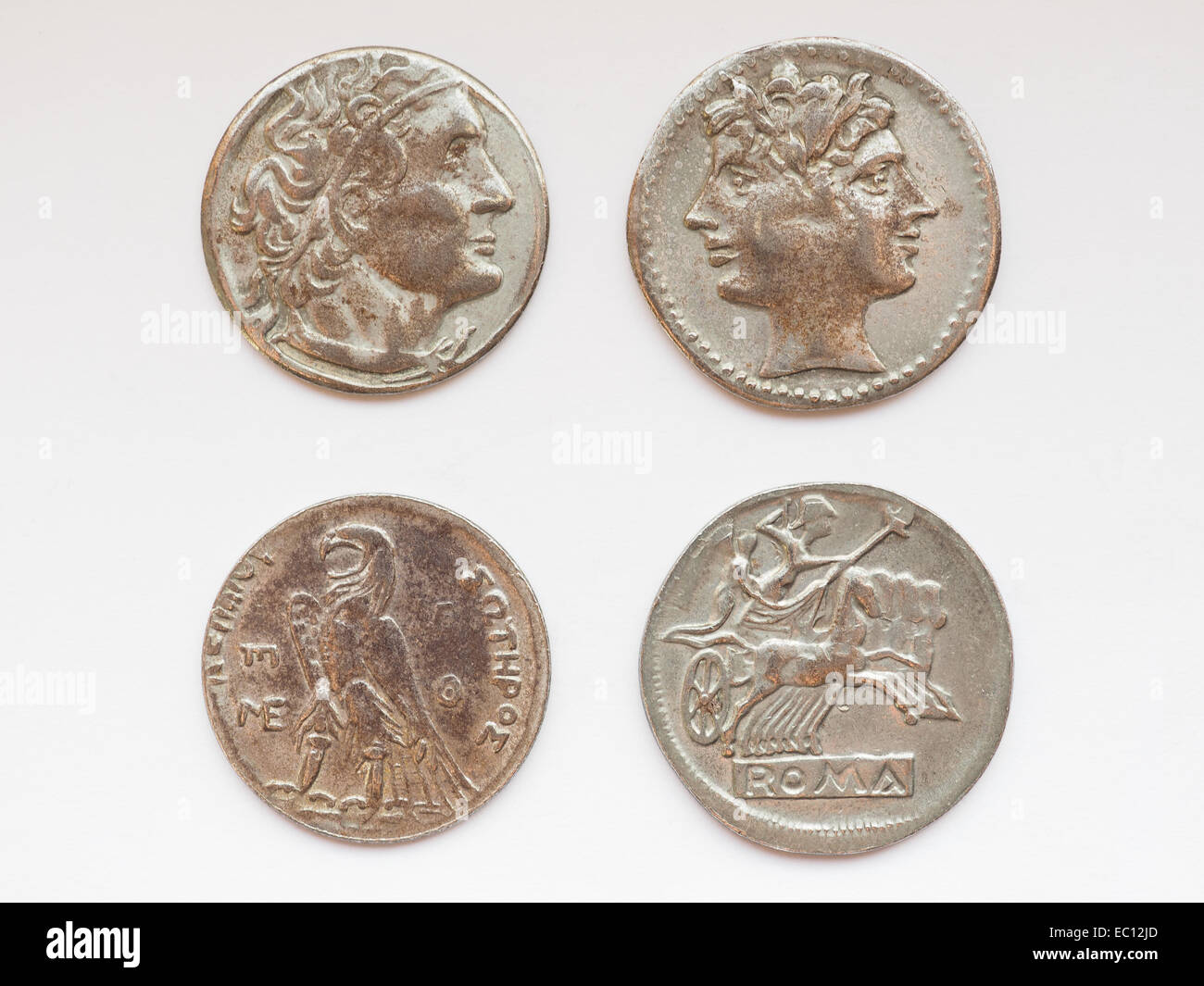 Ancient Roman coins from Italy Stock Photo - Alamy