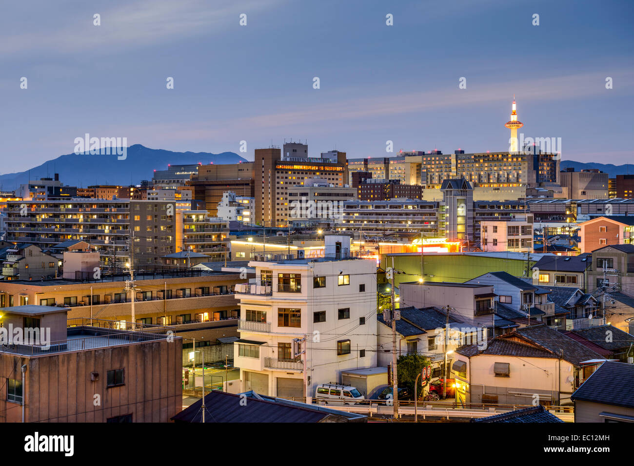 Kyoto, Japan city skyline with apartment buildings Stock Photo - Alamy