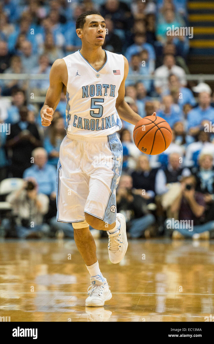 Chapel Hill, NC, USA. 07th Dec, 2014. UNC G Marcus Paige (5) during the ...