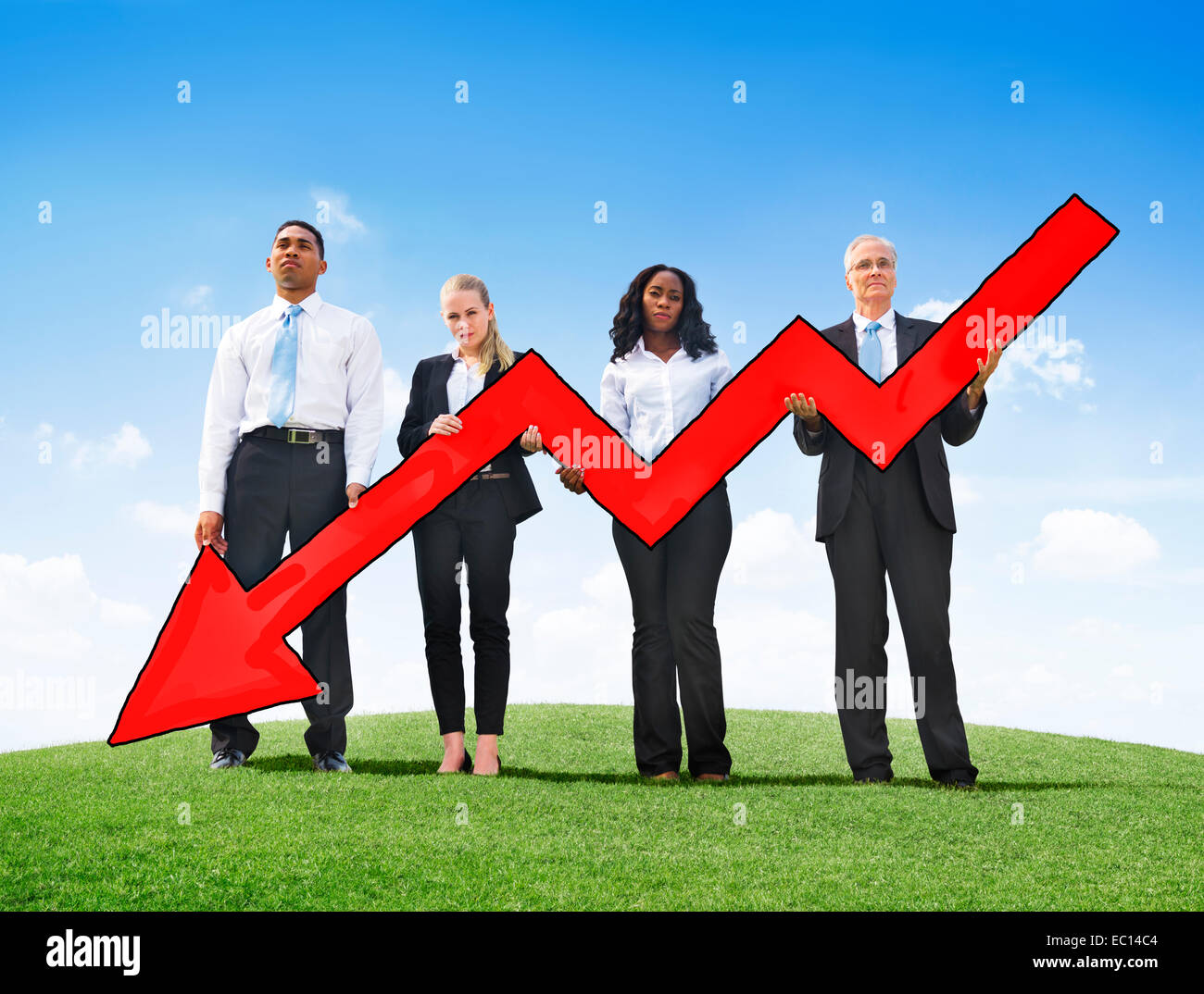 Global business people red arrow hi-res stock photography and images ...