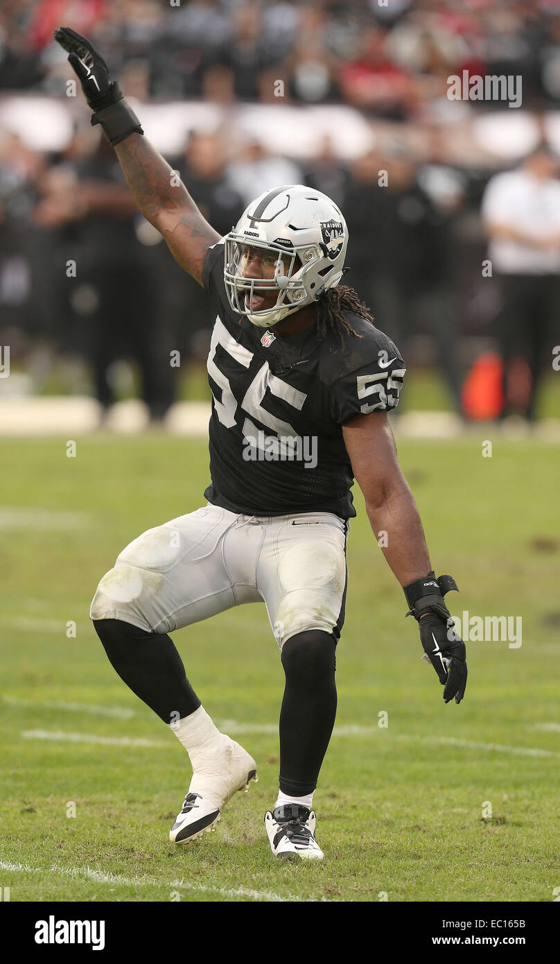 Oakland, CA. 07th Dec, 2014. Raiders linebacker Sio Moore during action ...