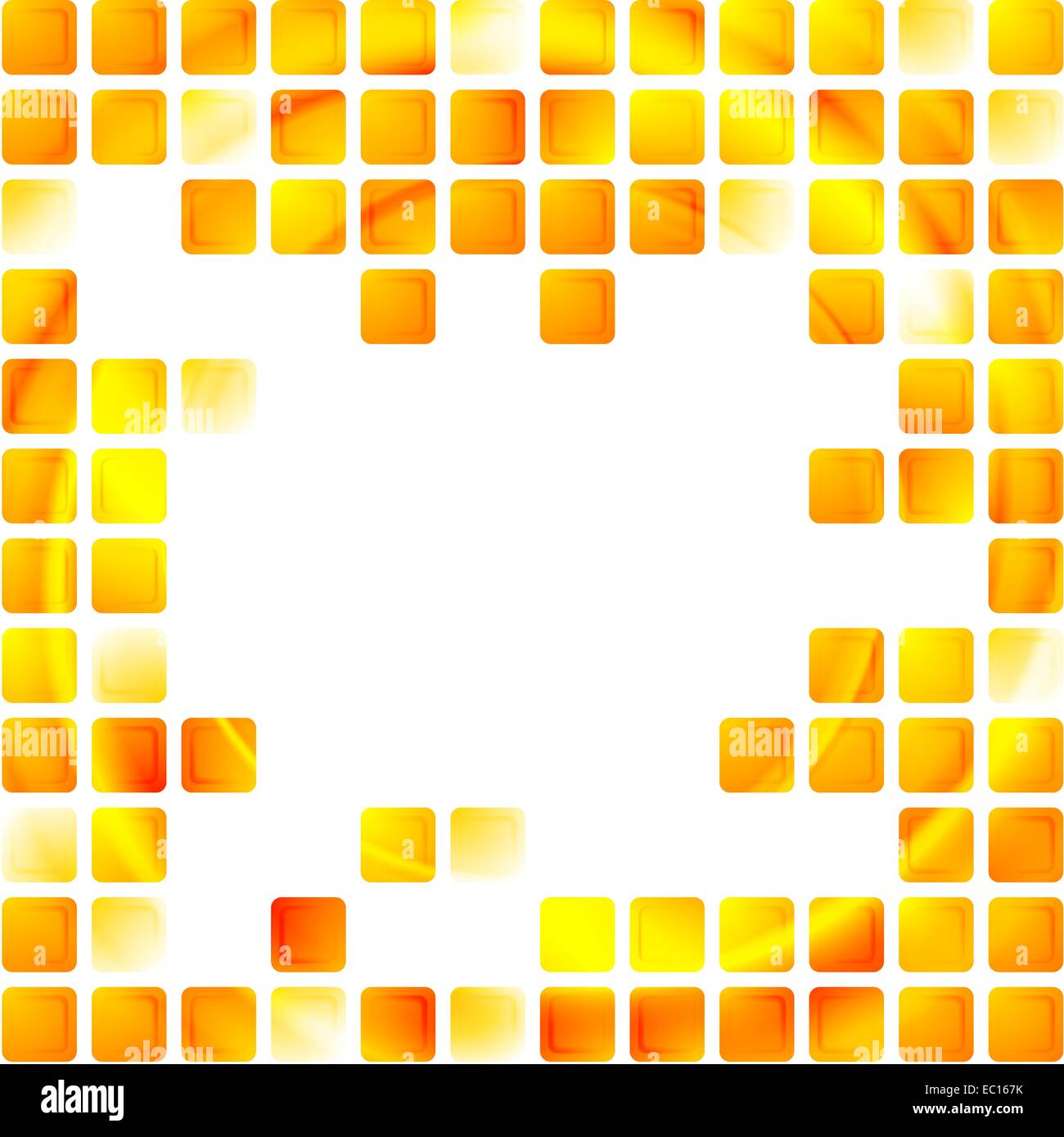 Yellow tech squares on white background. Vector design Stock Photo - Alamy