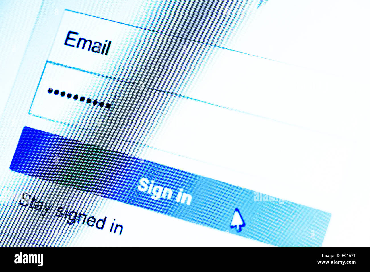 Login with email and password on computer screen Stock Photo - Alamy