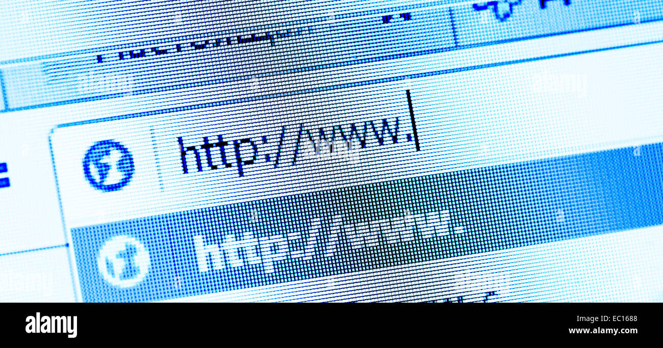 Internet address, computer screen Stock Photo - Alamy