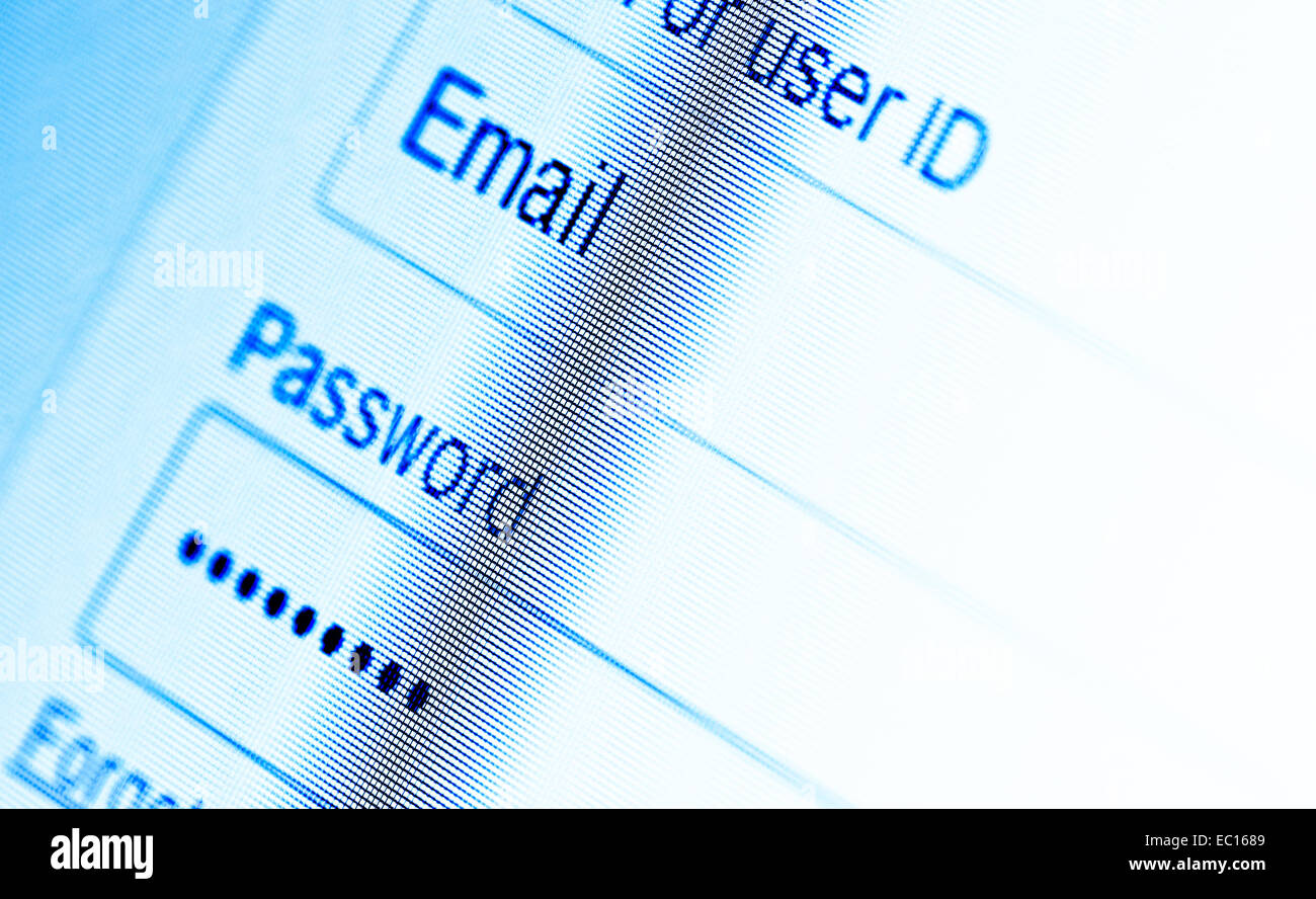 Login with email and password on computer screen Stock Photo - Alamy