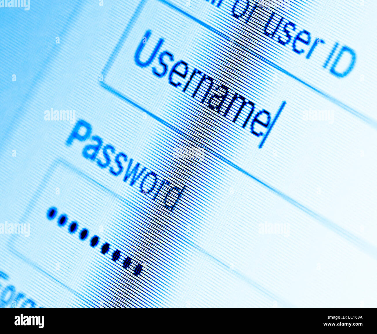 Login with username and password on computer screen Stock Photo - Alamy